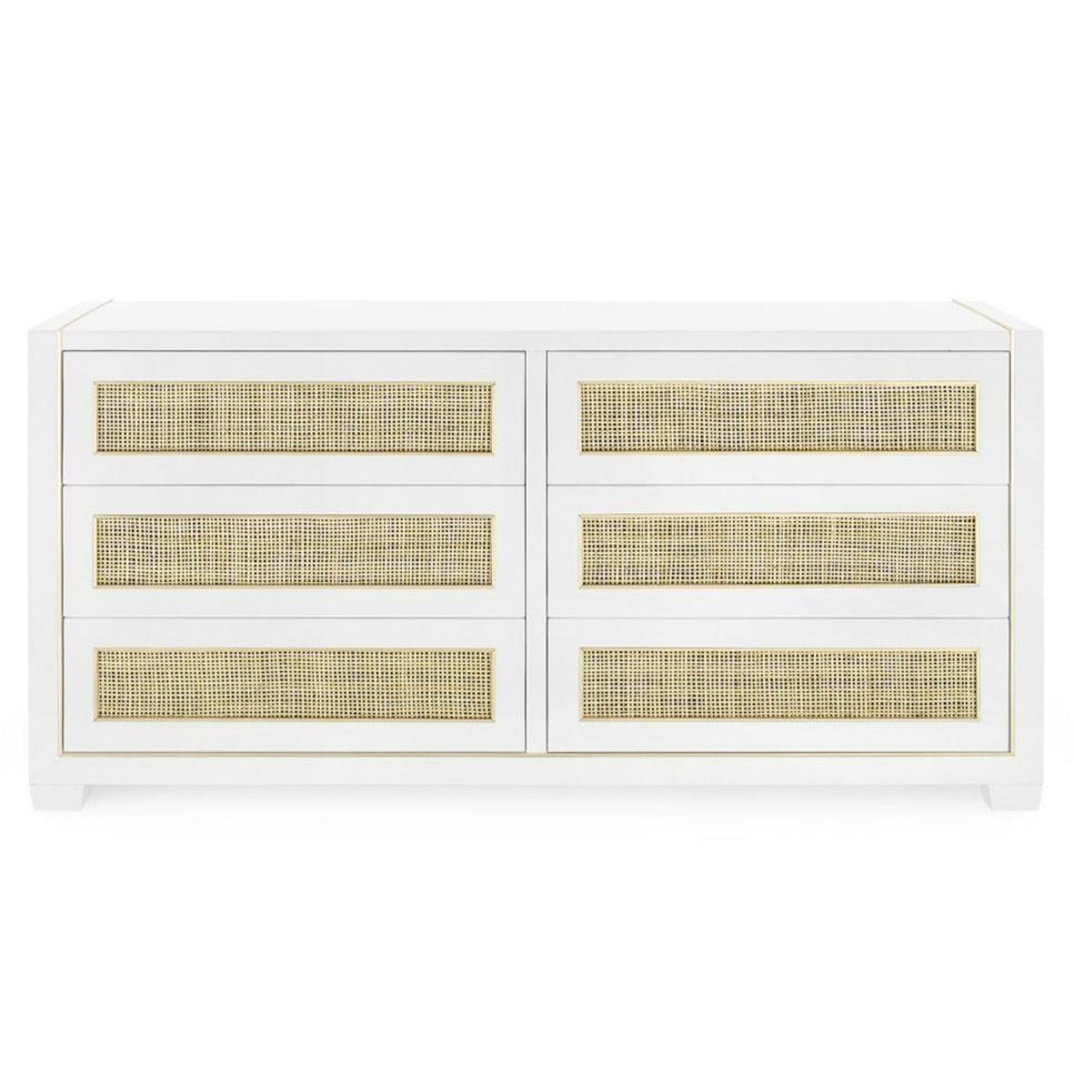 Karen 6-Drawer Extra Large Cabinet in Vanilla Lacquer – The Well ...