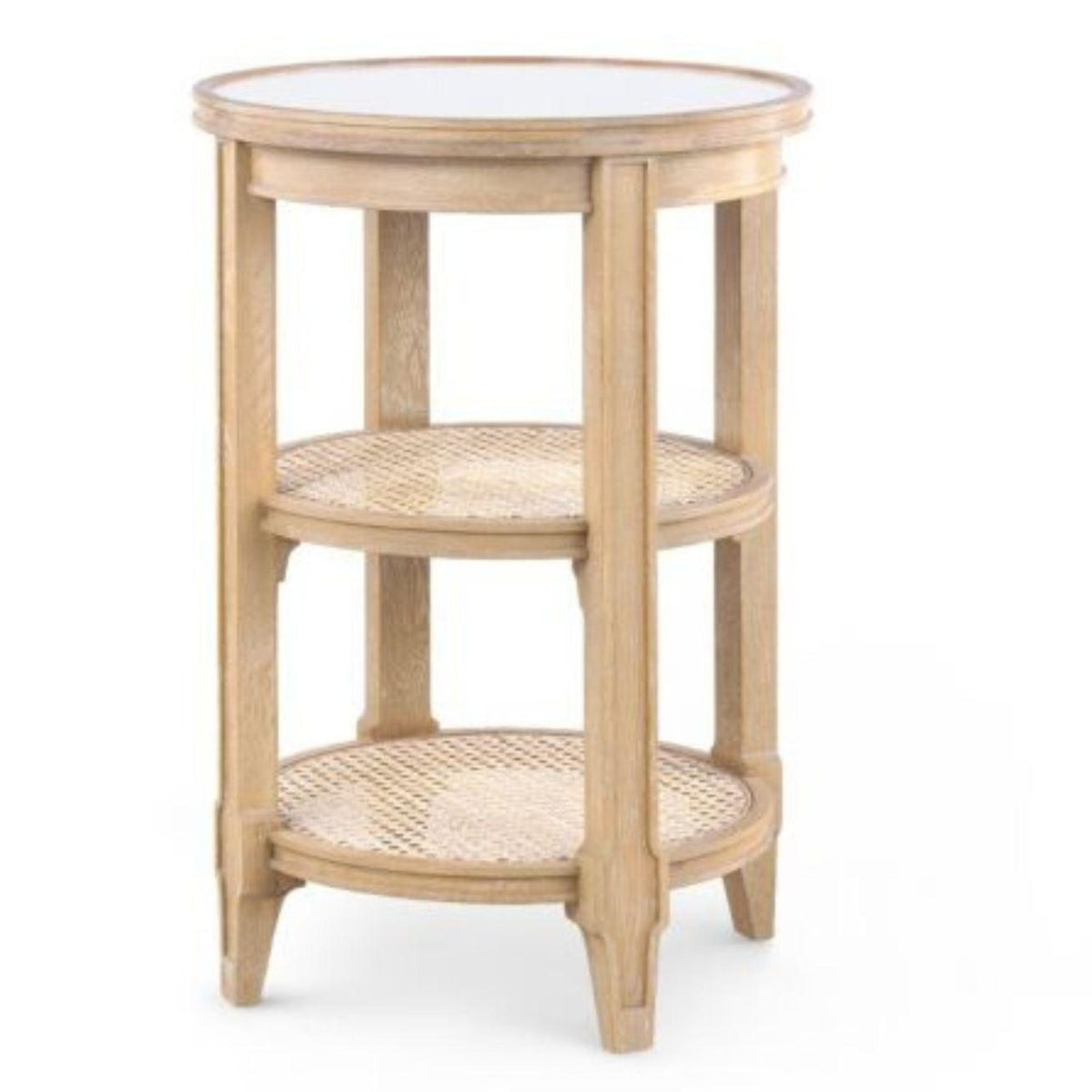Lacquered Cerused Oak Round Pierre Side Table – The Well Appointed House