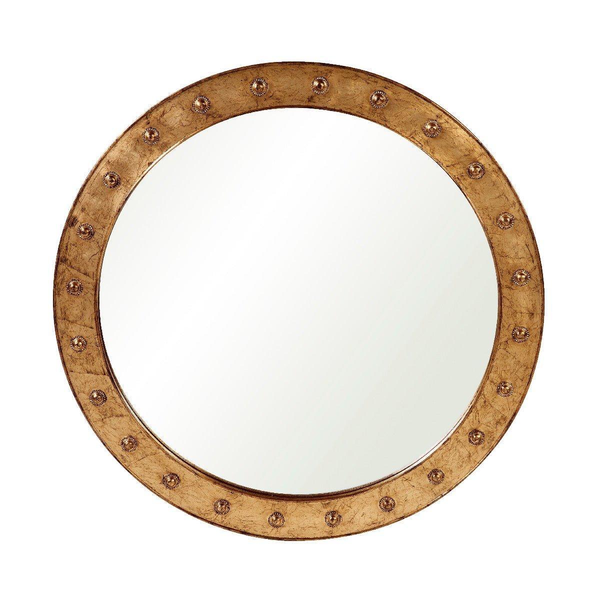 Large Round Studded Liza Mirror, Available in a Variety of Finishes ...