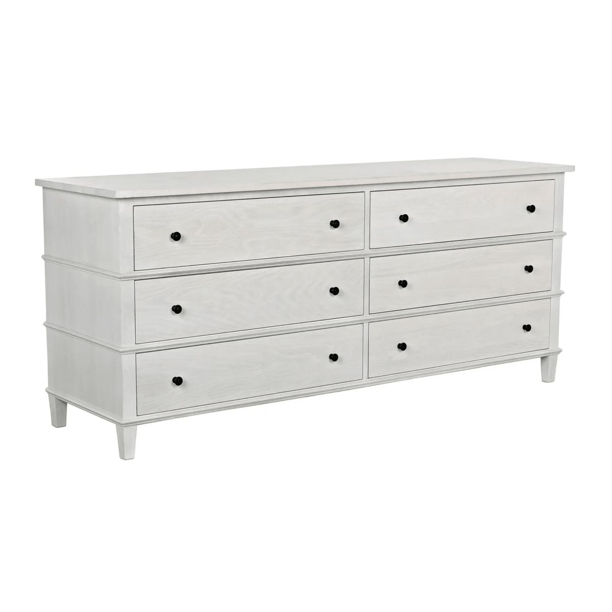 Large Six Drawer Dresser in Washed Oak Finish – The Well Appointed House