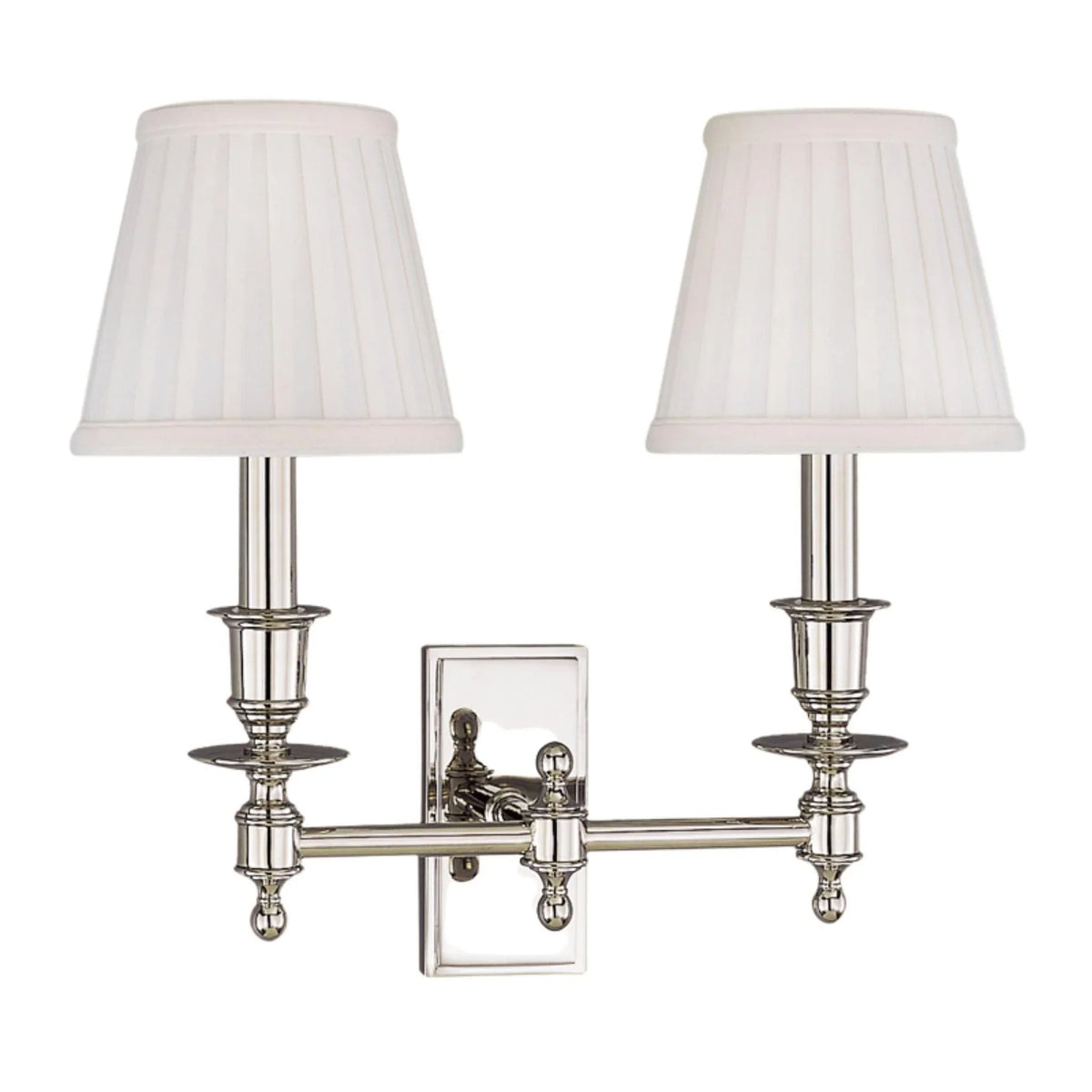 Ludlow Two Light Wall Sconce with Pleated Shades – The Well Appointed House