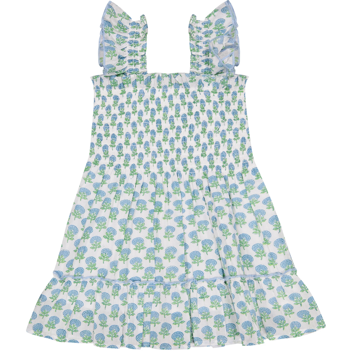 Mini Paloma Dress in Aqua Floral Block Print – The Well Appointed House