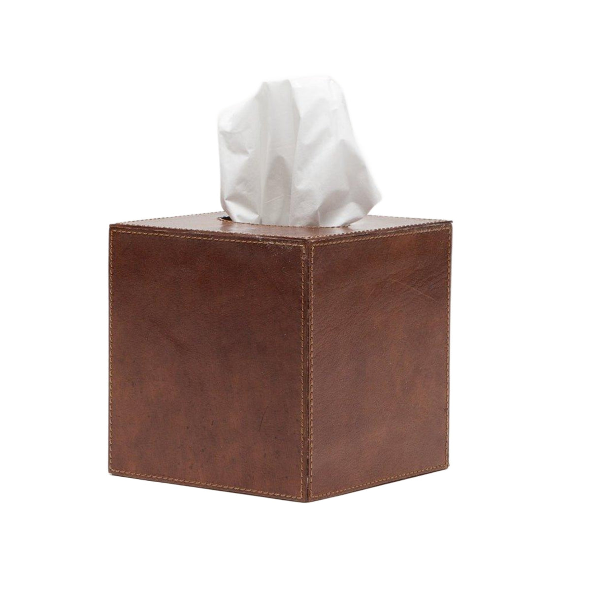 Hampton Tissue Box in Tobacco Brown Leather – The Well Appointed House