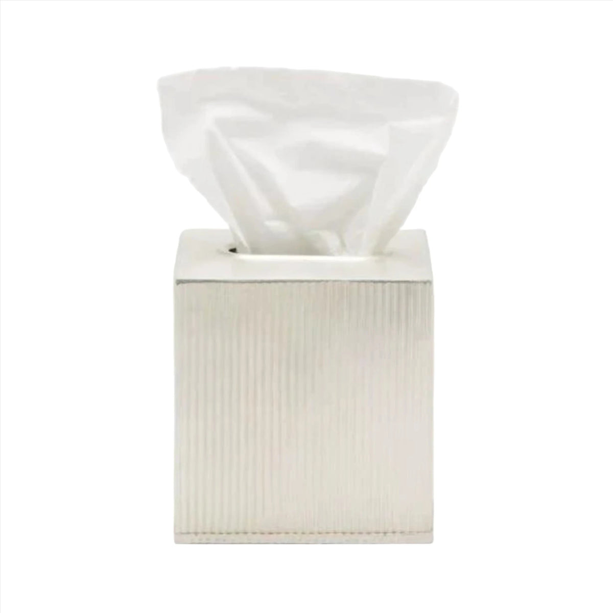 Pigeon & Poodle Redon Matte Silver Ribbed Metal Tissue Box Cover – The ...