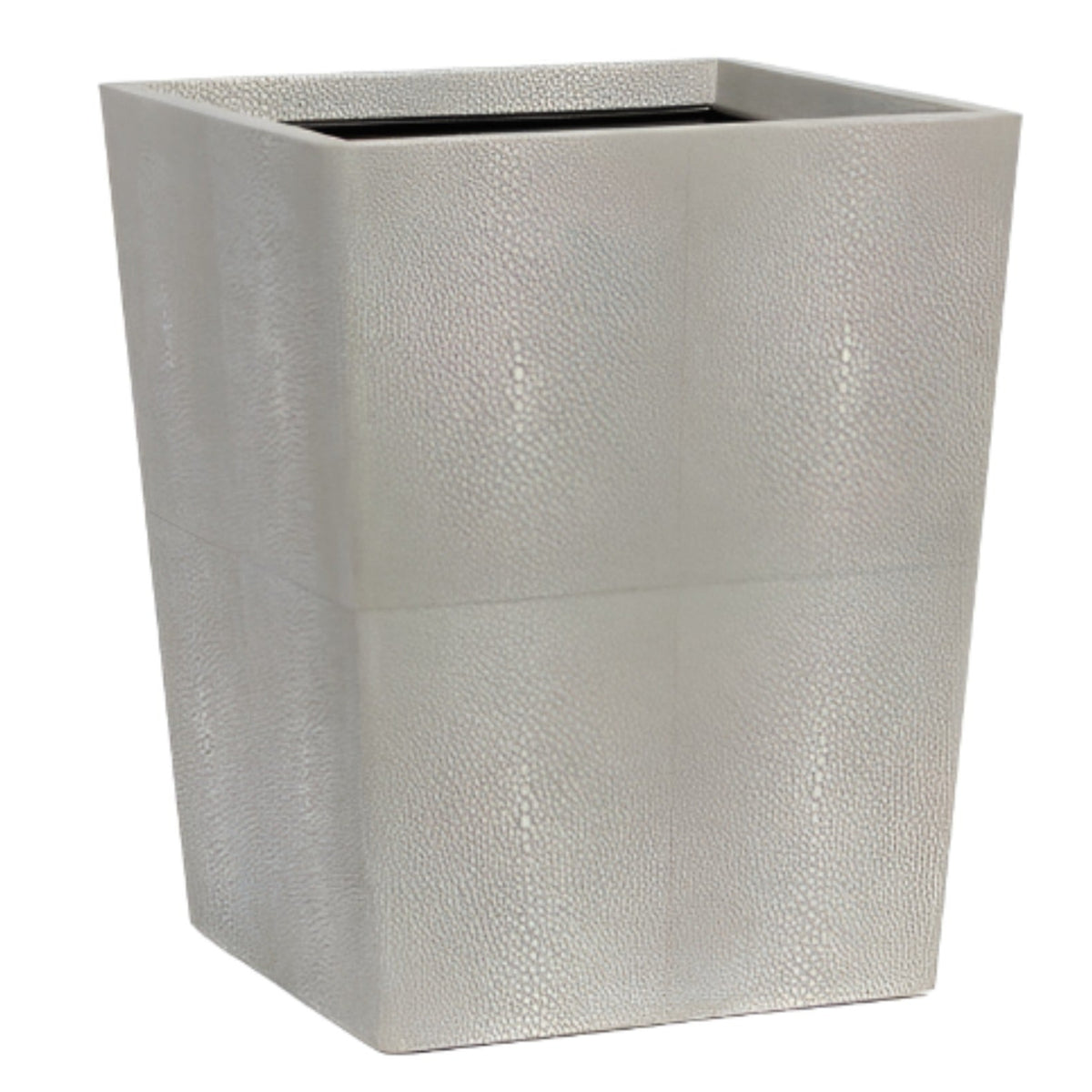 Tenby Sand Grey Faux Shagreen Wastebasket – The Well Appointed House