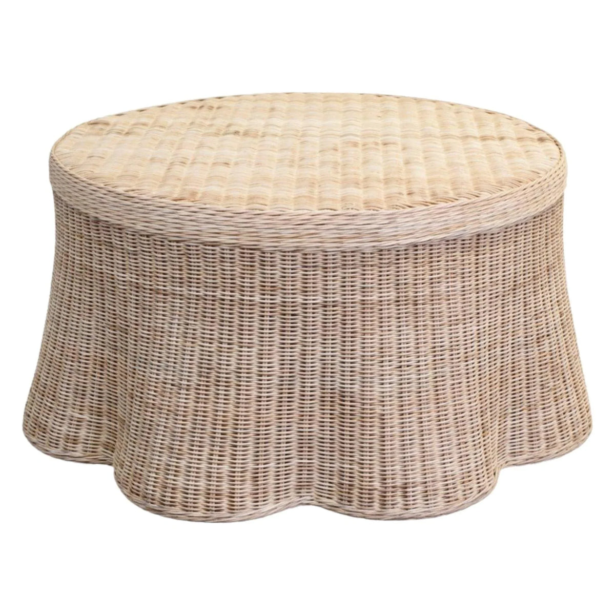 Scalloped Round Wicker Coffee Table – The Well Appointed House