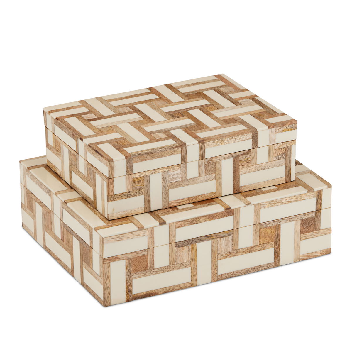 Set of 2 Aarna Decorative Boxes in Natural and Ivory – The Well ...