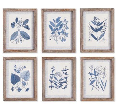 Set of Six Framed Petite Blue Leaf Prints – The Well Appointed House