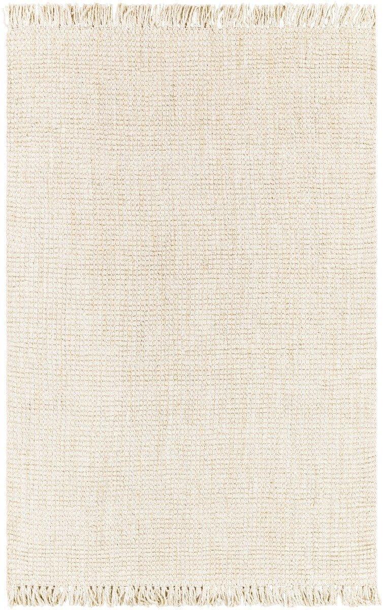 Textured Cream Hand Woven Jute Fringe Rug – The Well Appointed House