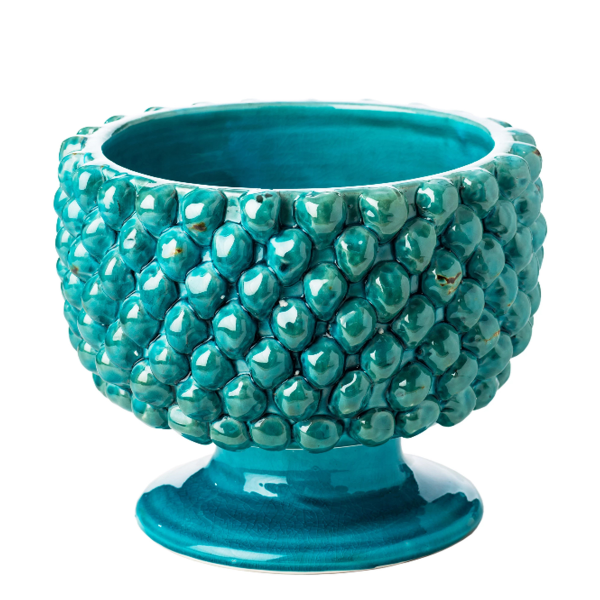 Small Turquoise Vinci Pine Cone Ceramic Planter – The Well Appointed House