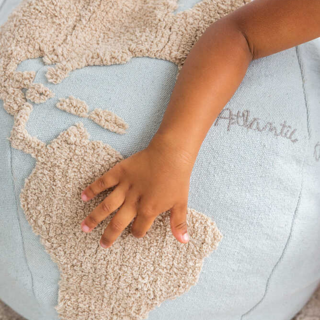 Worlds Map Decorative Pouf For Kids – The Well Appointed House
