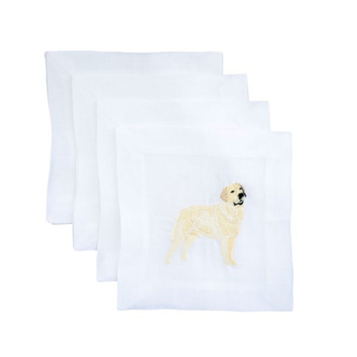 Embroidered Yellow Labrador Cocktail Napkins – The Well Appointed House