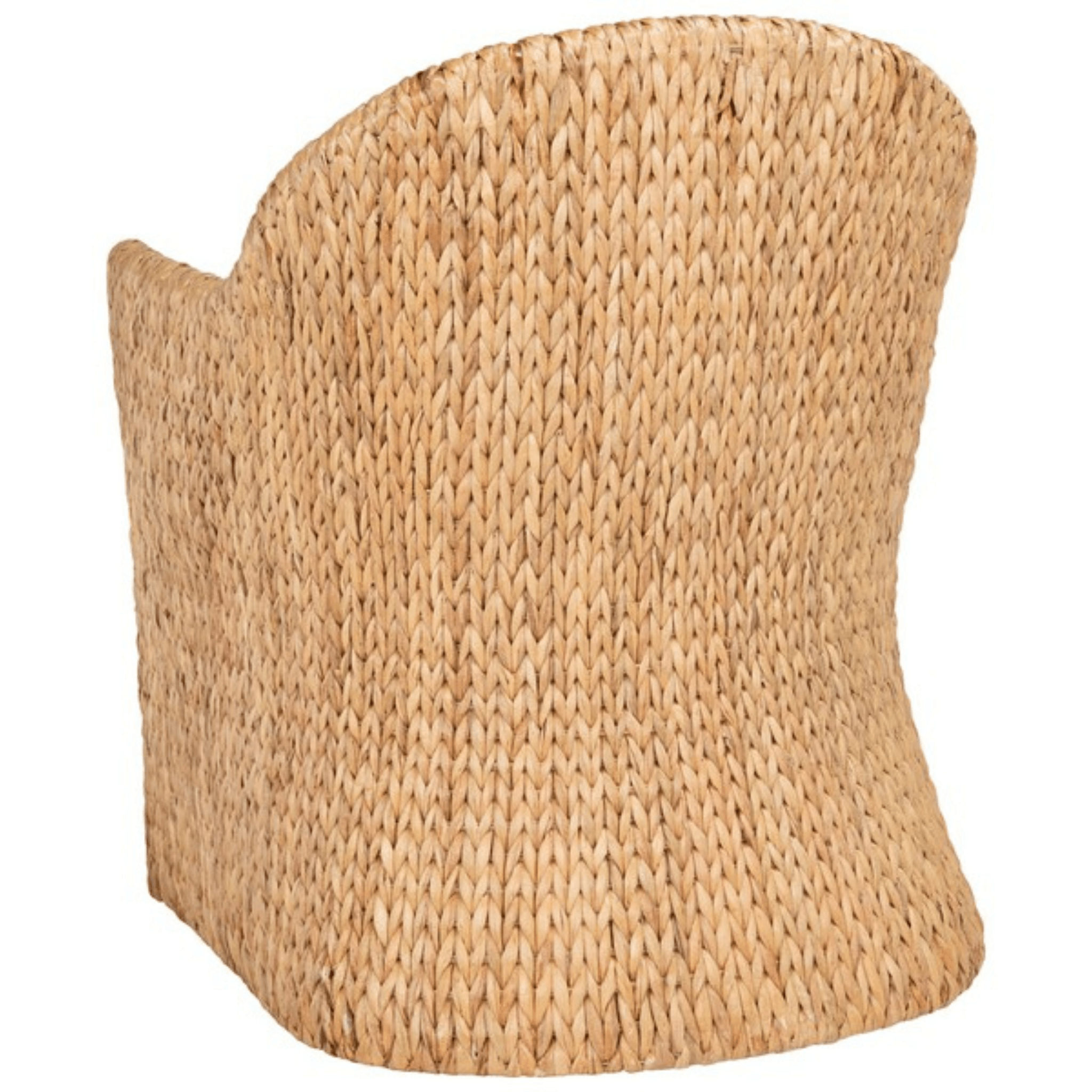 Braided Natural Water Hyacinth Dining Chair With Beige Cushion – The ...