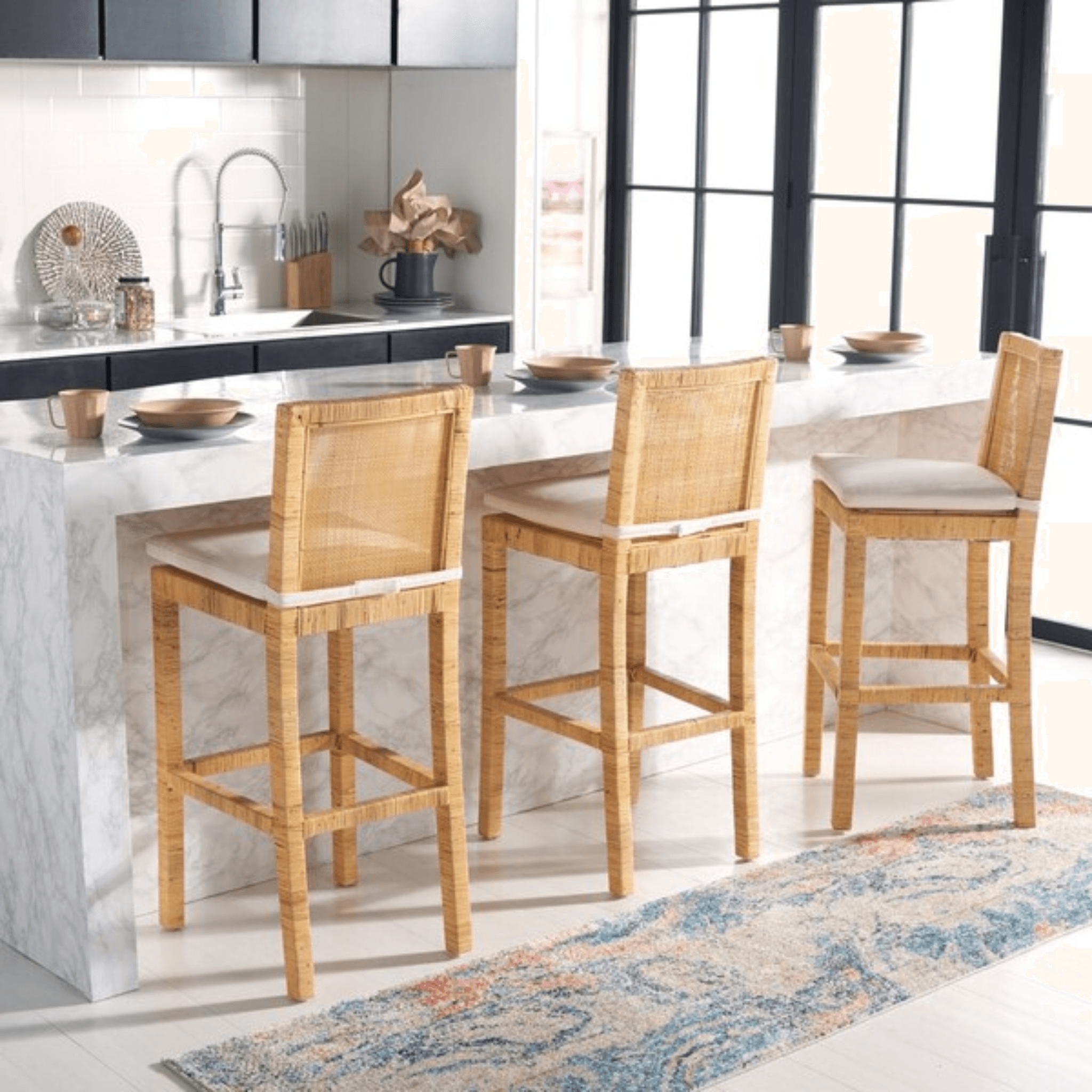Cane Bar Stool With Cushion – The Well Appointed House
