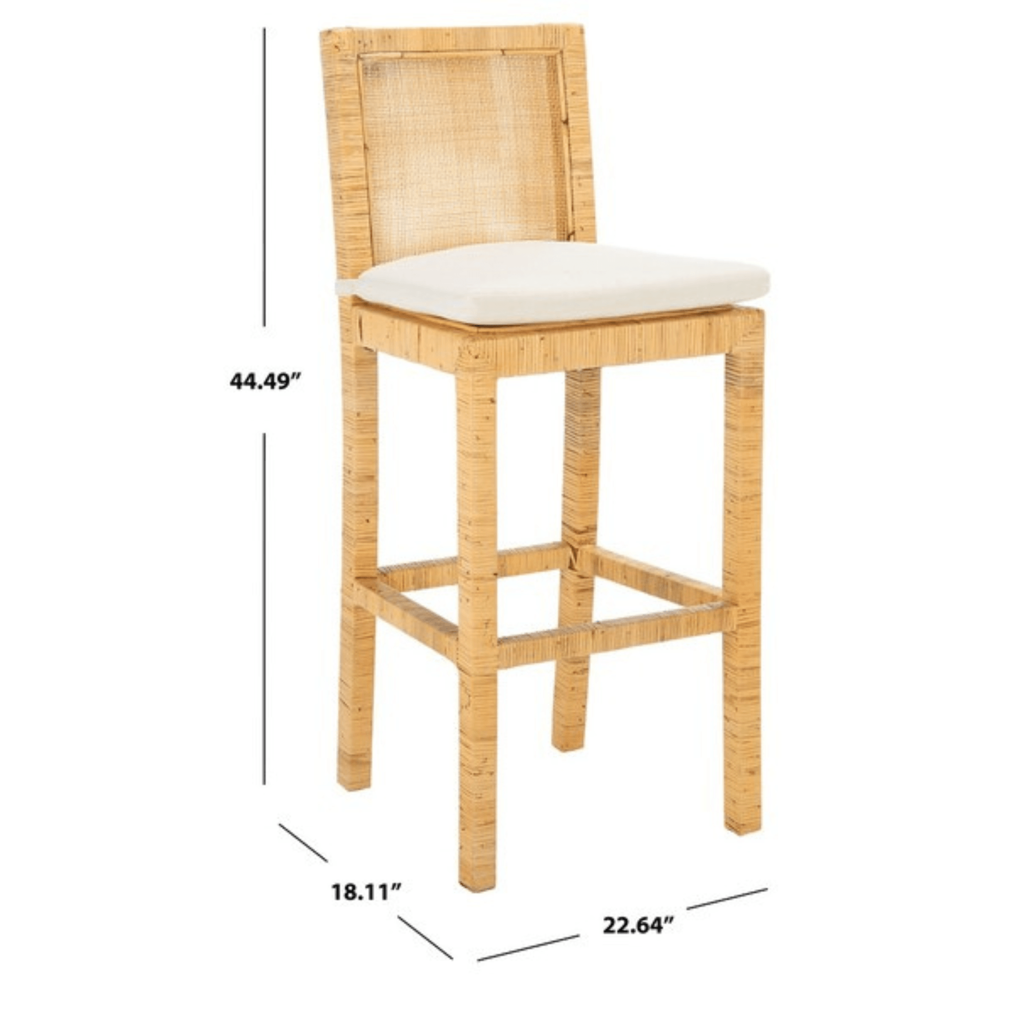 Cane Bar Stool With Cushion – The Well Appointed House