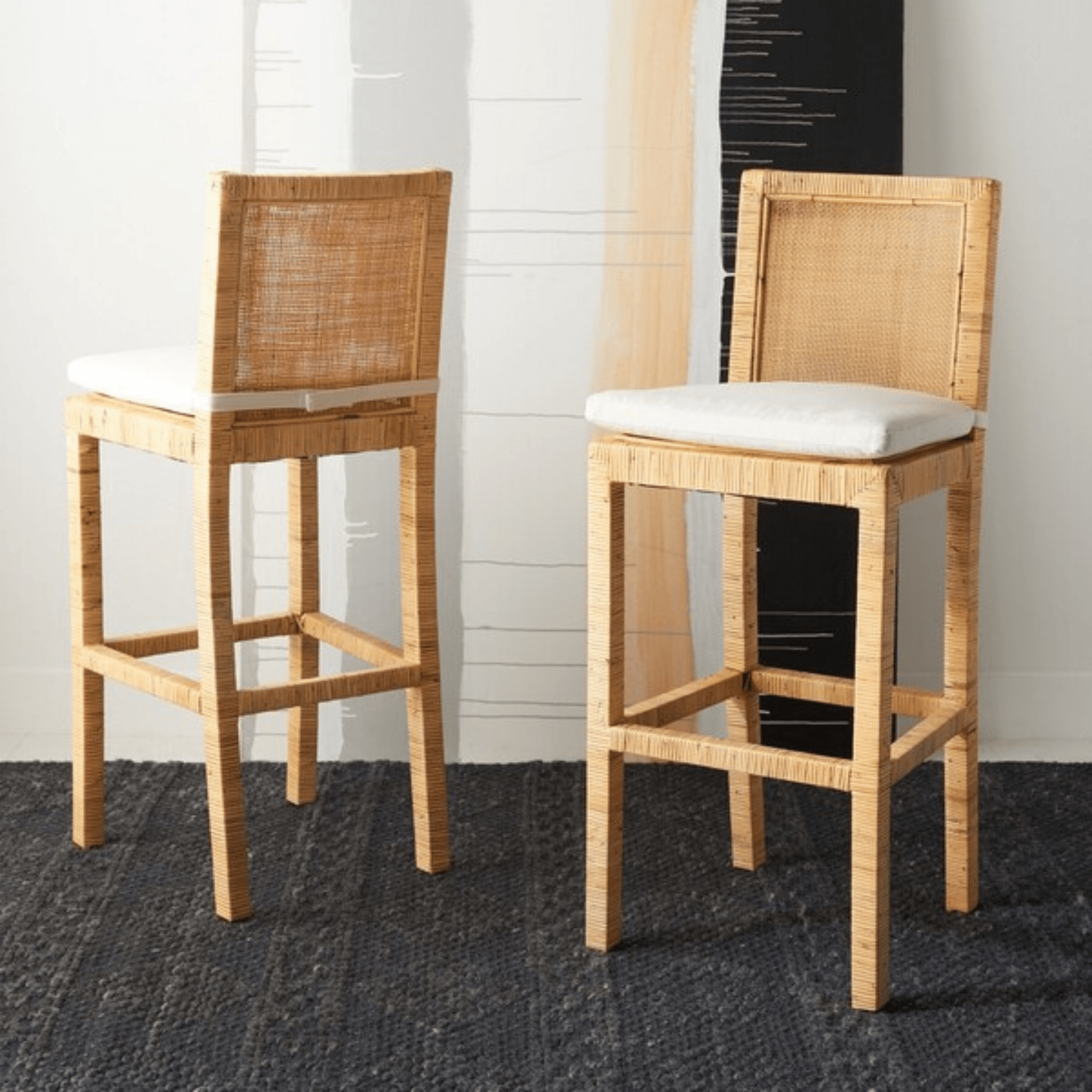 Cane Bar Stool With Cushion – The Well Appointed House