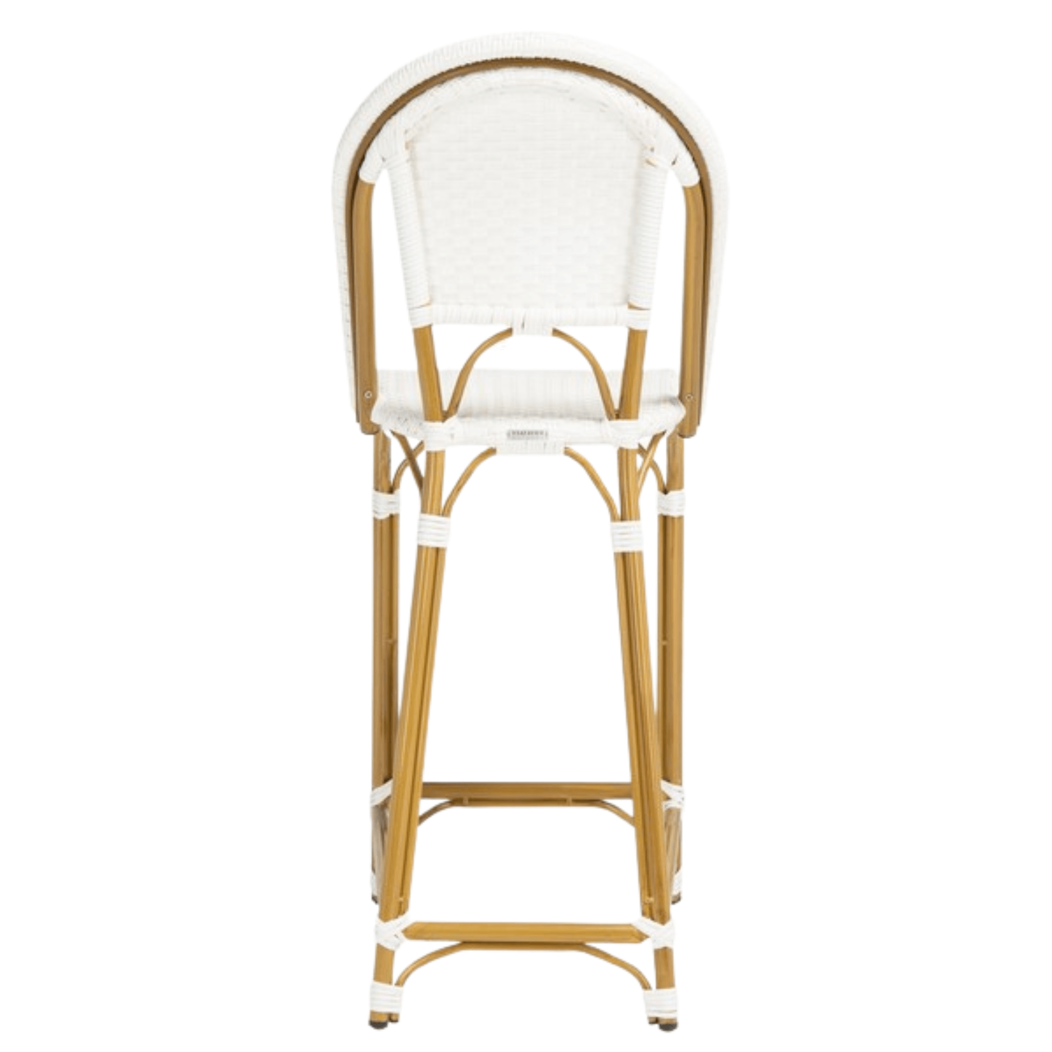 Stackable White PE Wicker & Aluminum Outdoor Bar Stool – The Well ...