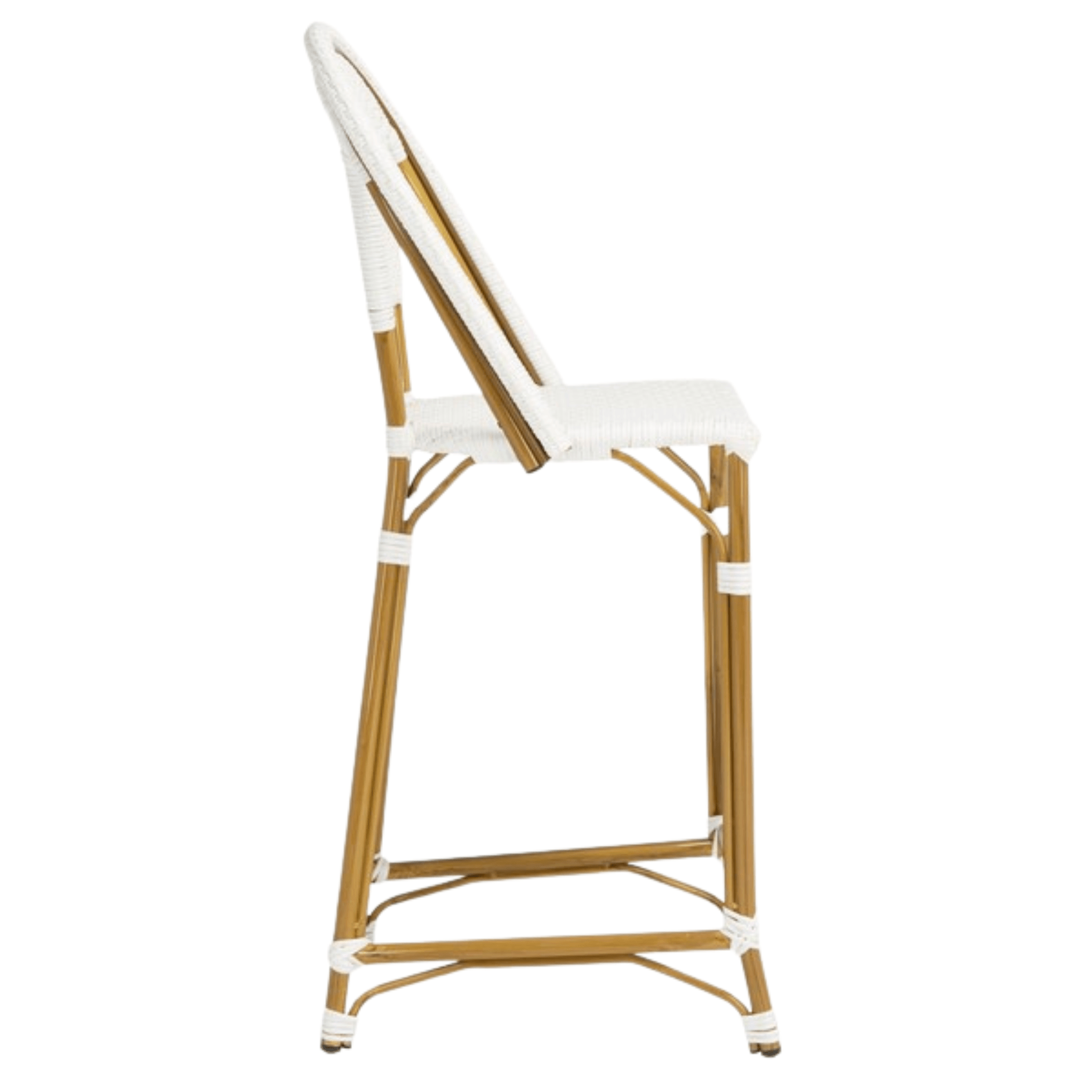 Stackable White PE Wicker & Aluminum Outdoor Bar Stool – The Well ...