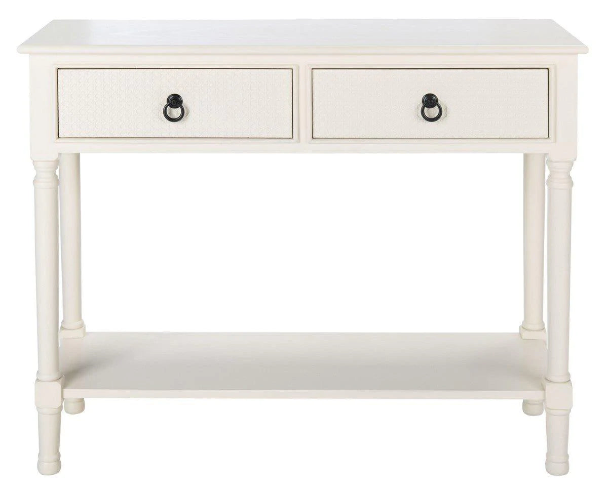 Two Drawer Textured Classic Contemporary Console in White – The Well ...